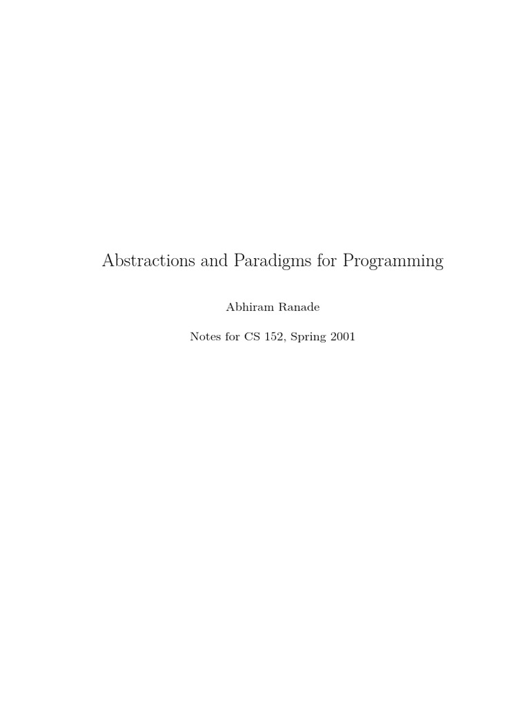 Abstractions and Paradigms For Programming | PDF | Scheme (Programming Language) | Programming ...