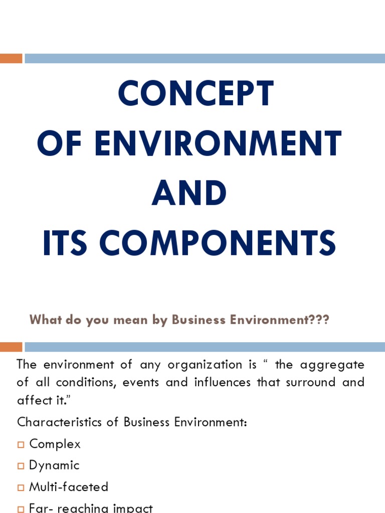 Concept of Environment AND Its Components | PDF | Competition | Marketing