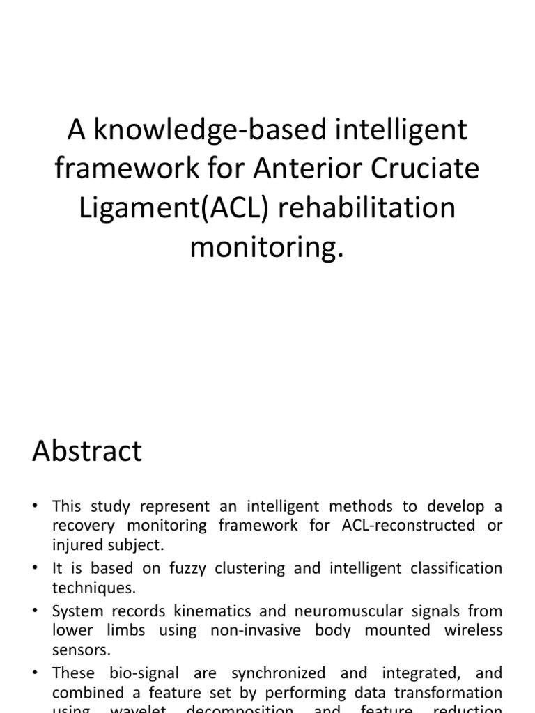 A Knowledge-Based Intelligent Framework For Anterior Cruciate Ligament ...