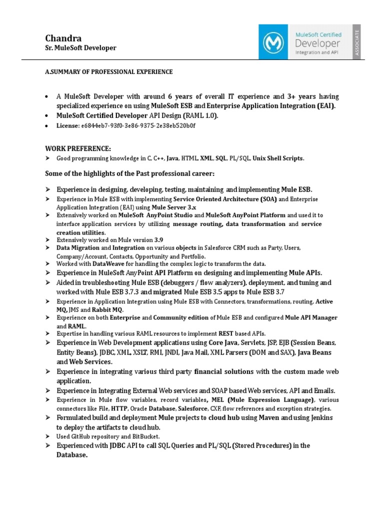 Chandra Mulesoft | PDF | Enterprise Java Beans | Application Programming Interface