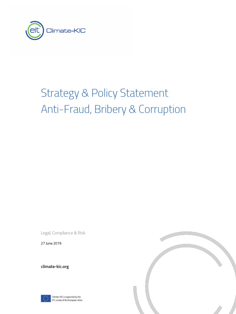 Strategy Policy Statement Anti Fraud Bribery Corruption 1 | PDF ...