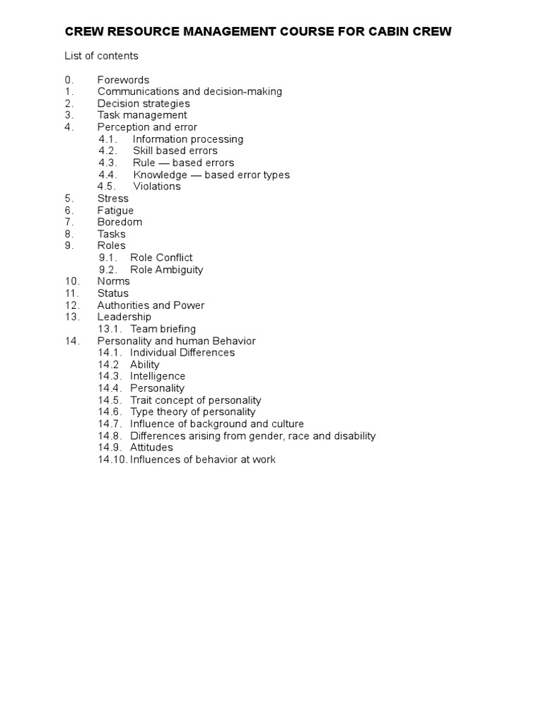 CRM For Cabin Crew | PDF | Leadership | Intelligence