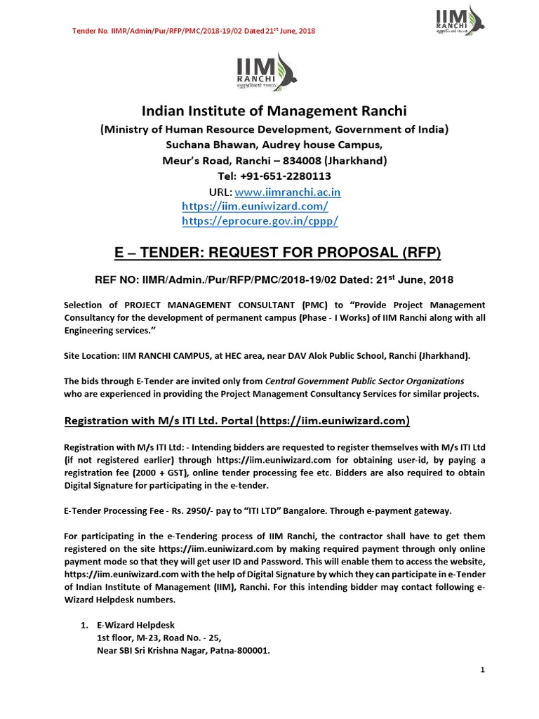 PMC RFP Document | PDF | Request For Proposal | Taxes