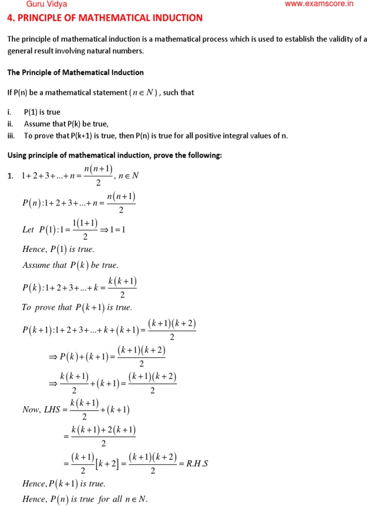 Principle of Mathematical Induction | PDF | Logic | Mathematical Logic