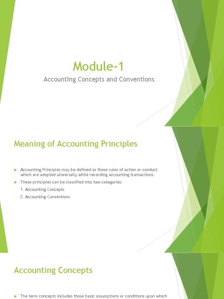Module-1: Accounting Concepts and Conventions | PDF | Debits And ...