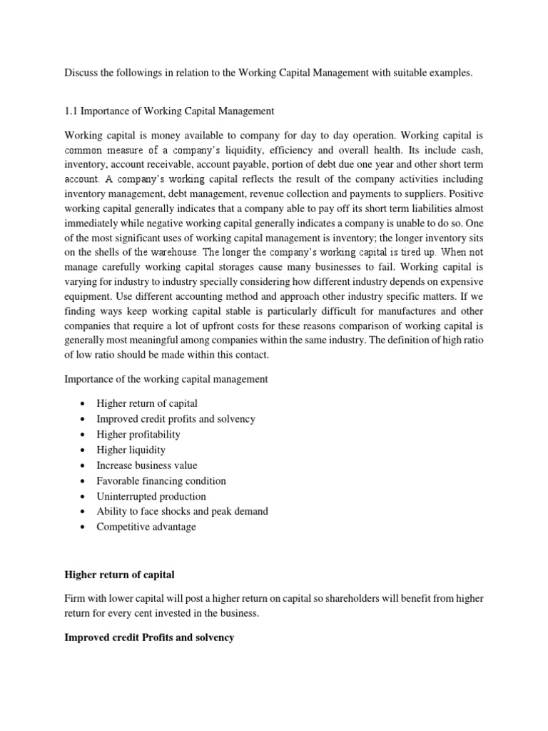 Higher Return of Capital | Download Free PDF | Working Capital | Market ...