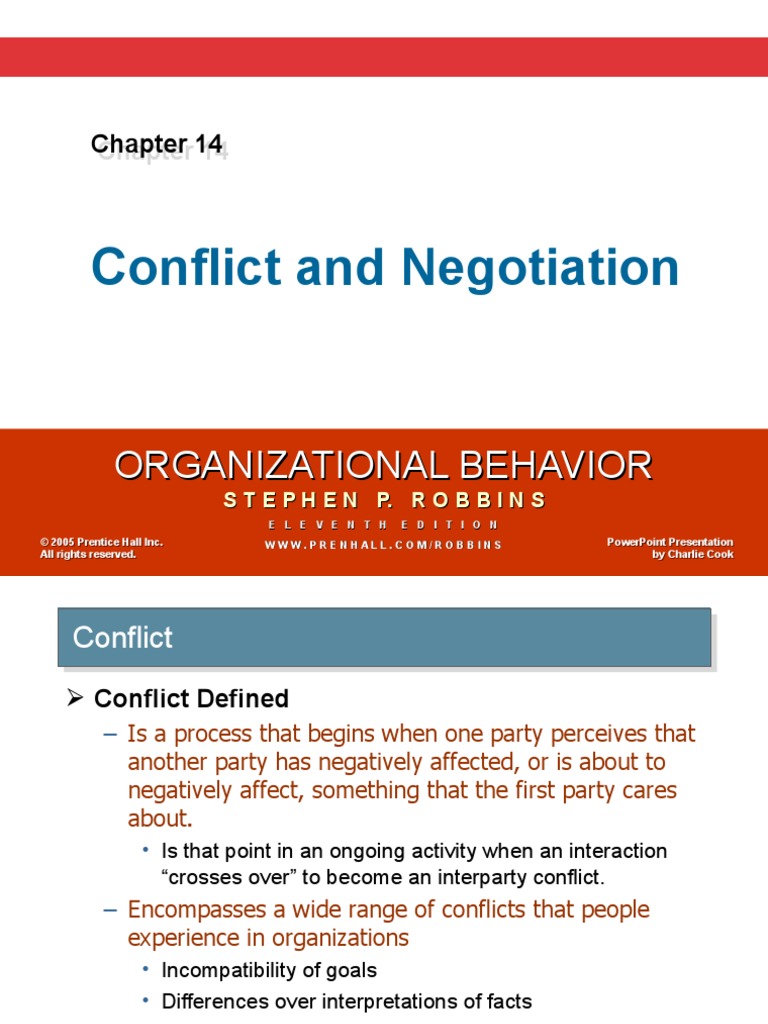 Conflict and Negotiation: Organizational Behavior | PDF | Bargaining ...