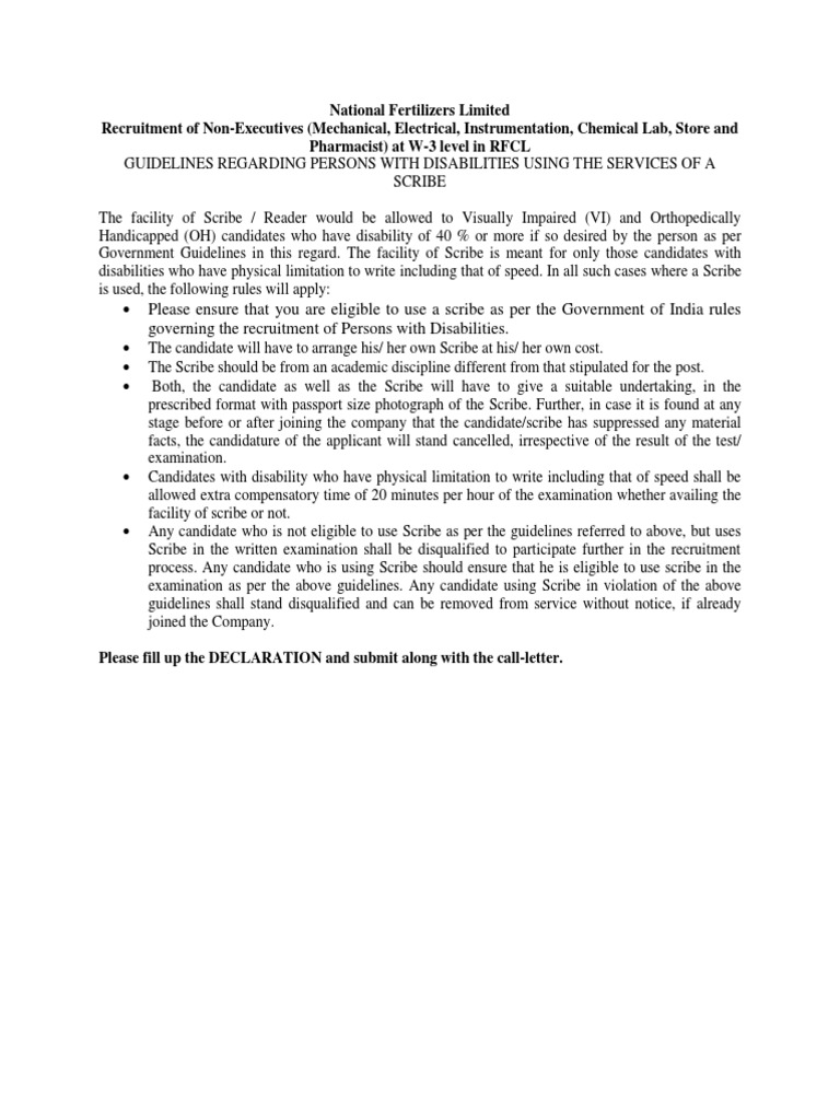 Scribe Guidelines For W3 | PDF | Disability | Government