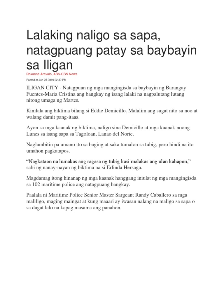 Lalaking Naligo Sa Sapa | PDF | Philippines | Government
