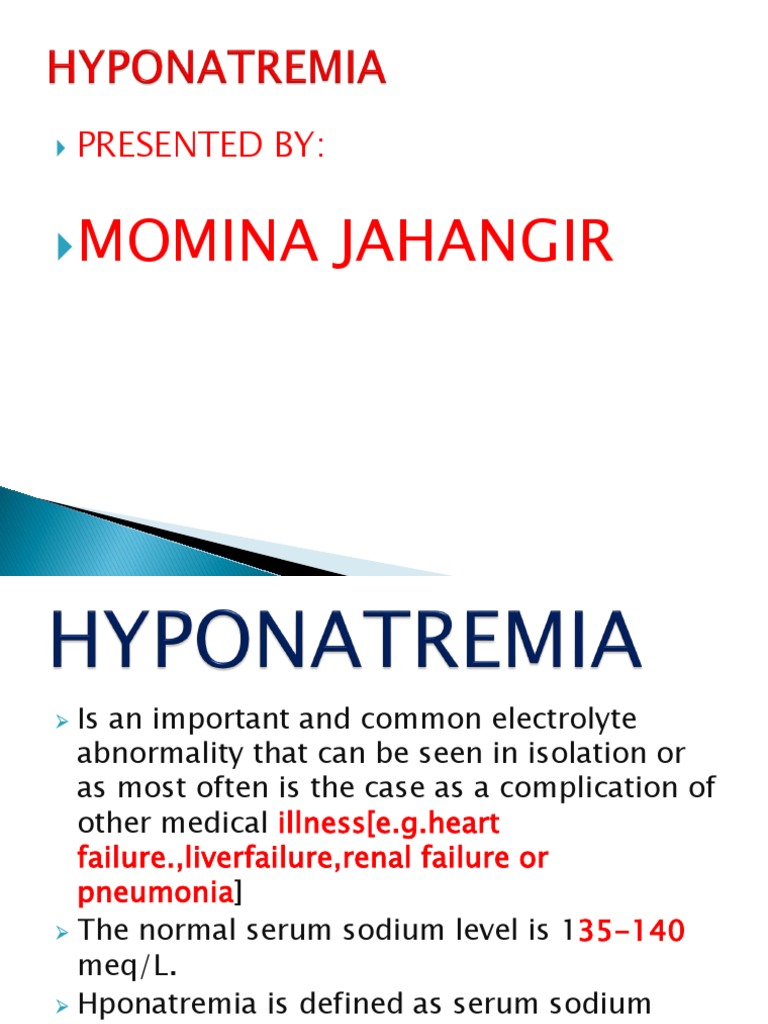 Understanding Hyponatremia: Causes & Effects | PDF | Medical ...