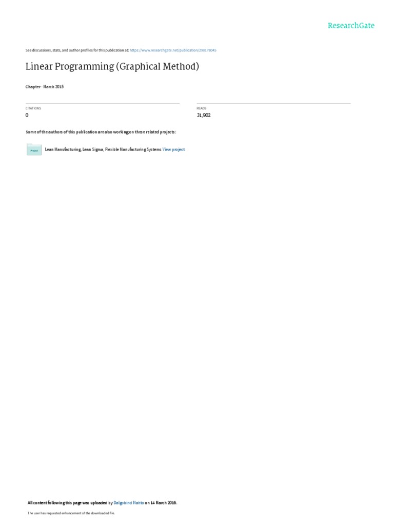 8 Chapter 3 Graphical Method | PDF | Mathematical Optimization | Linear Programming