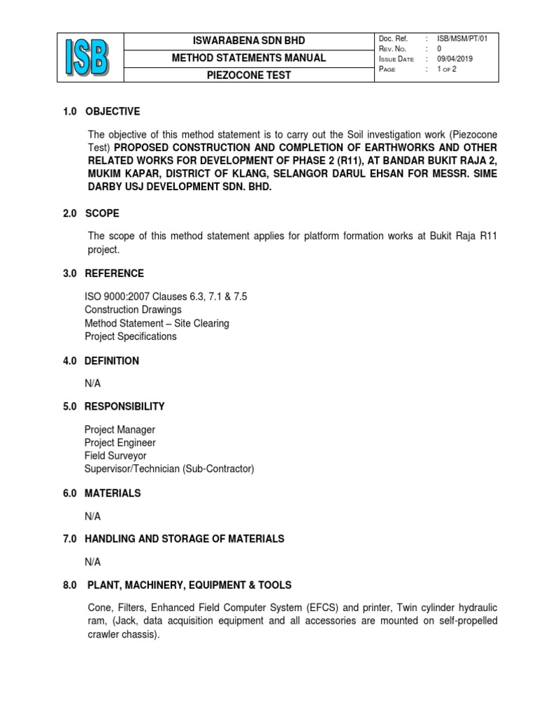 Doc. Ref. R - N - I D P:::: ISB/MSM/PT/01 0 09/04/2019 1 2 | PDF | Nature