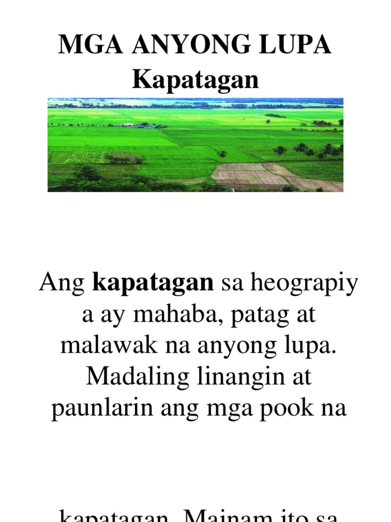 Anyong Lupa Kapatagan