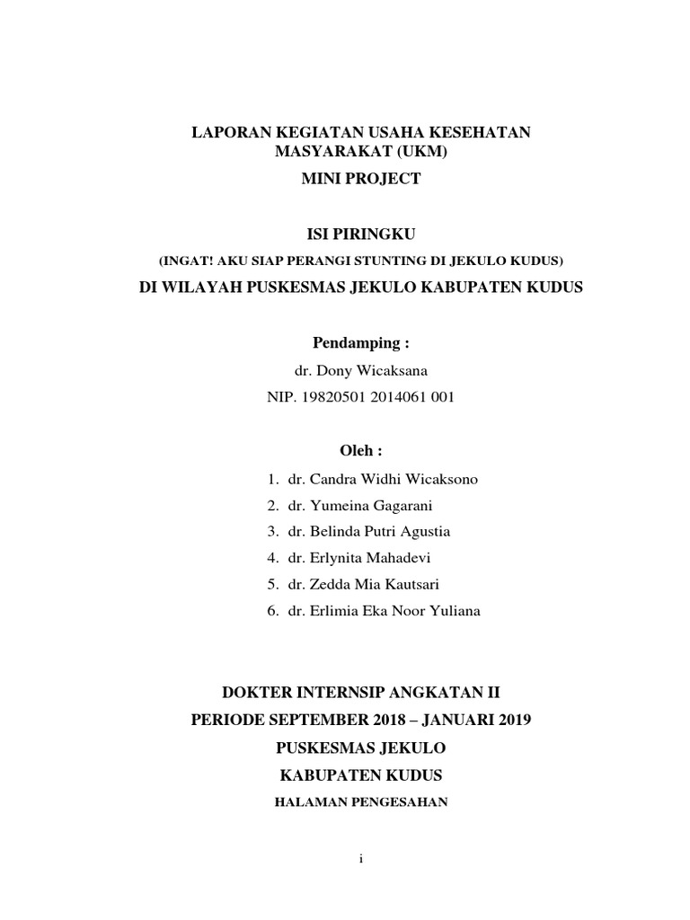 Minipro Isi Piringku | PDF