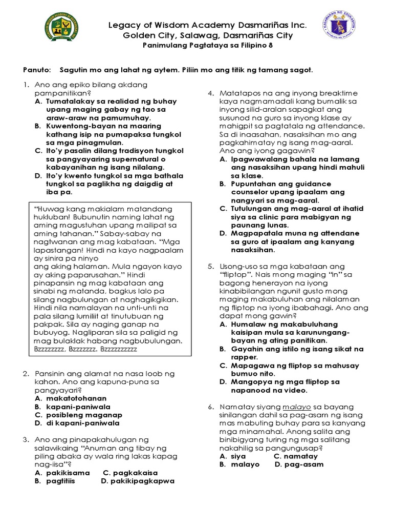 Filipino Curriculum Guide