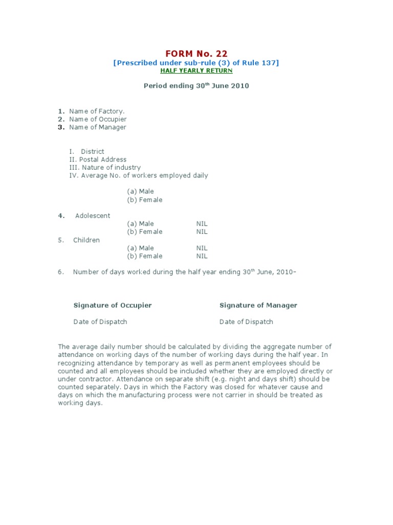 FORM No. 22: Period Ending 30 June 2010 | PDF