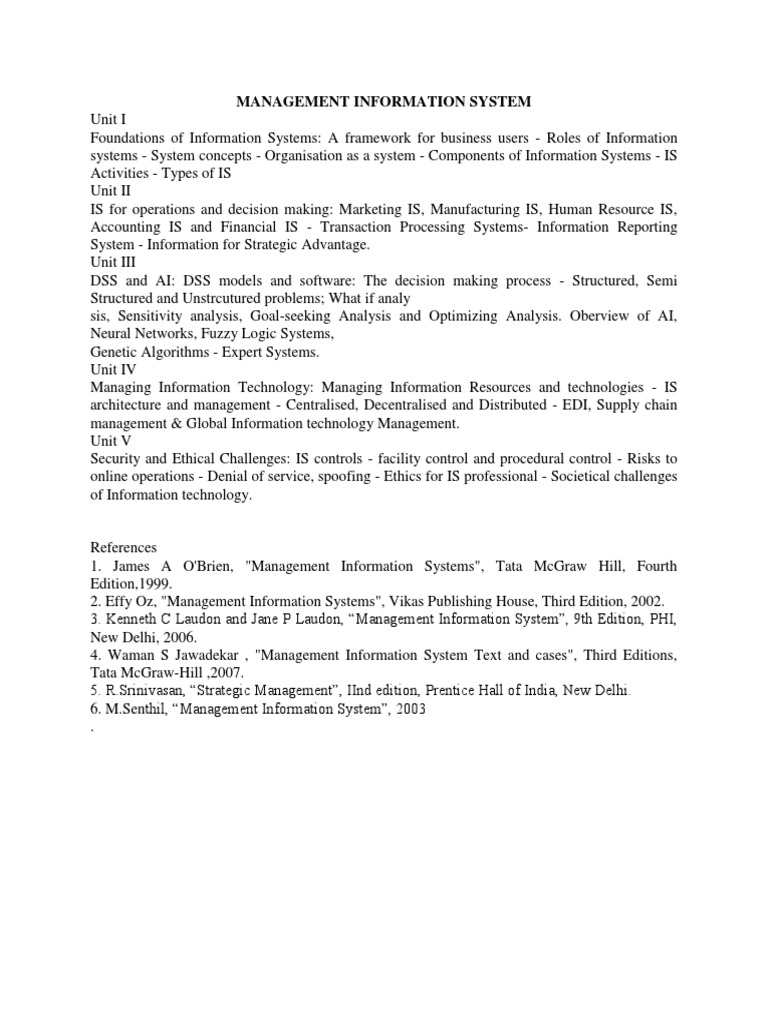 Mis Notes-2 | PDF | Information System | Management Information System