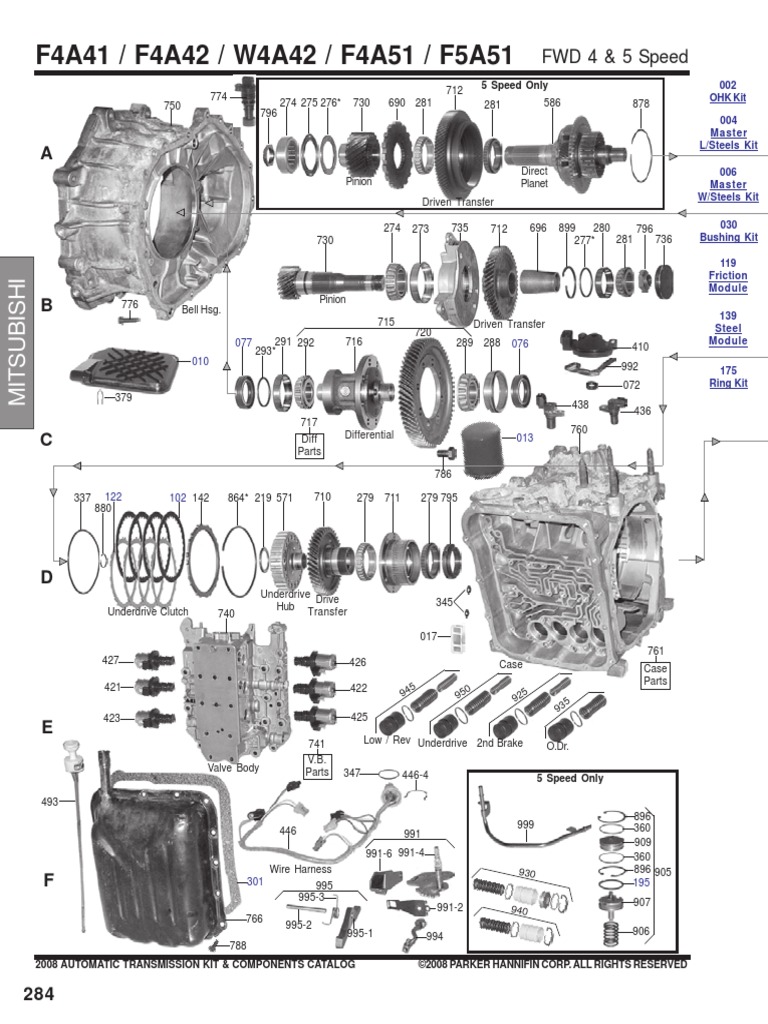 F4a41 - F4a42 - W4a42 - F4a51 - F5a51 | PDF | Transmission (Mechanics ...