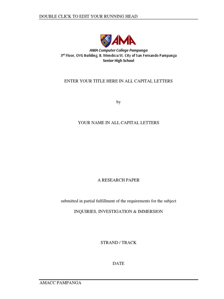 Grade 12 Research Paper Template | PDF | Hypothesis | Quantitative Research