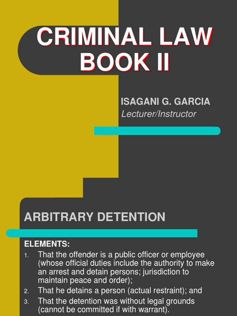 Criminal Law Book Ii | PDF | Defamation | Robbery