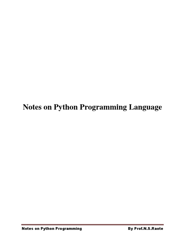 Python NSR Notes | Download Free PDF | Control Flow | Subroutine