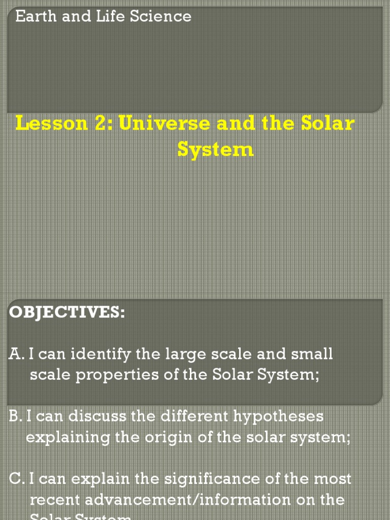 Lesson 2 Universe and Solar System | PDF | Solar System | Planets