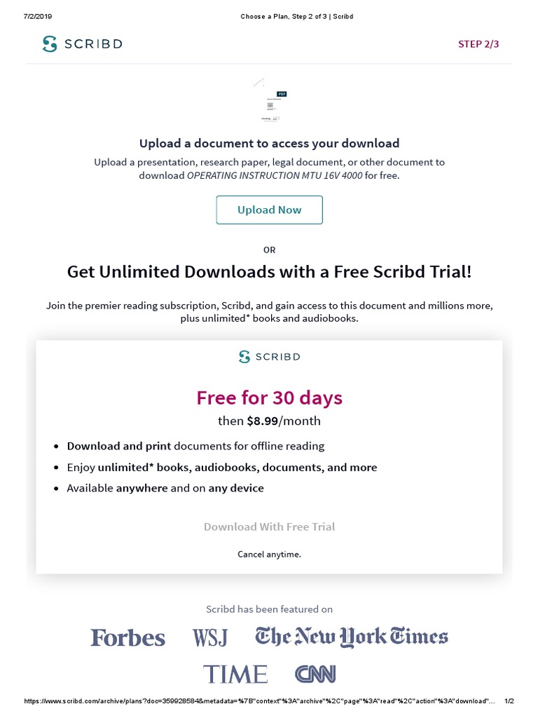 Choose A Plan, Step 2 of 3 - Scribd | PDF