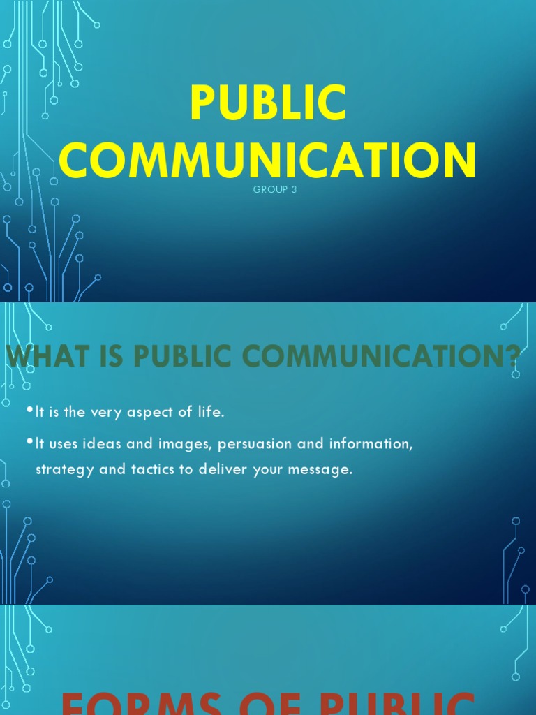 Forms of Public Communication | PDF