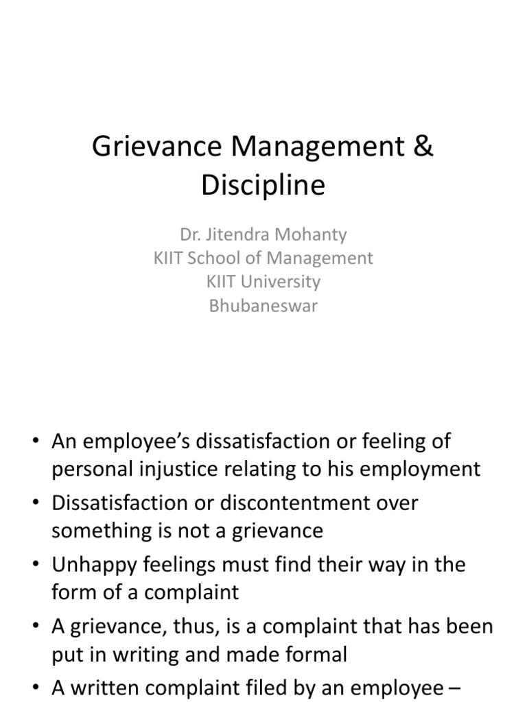 Grievance Management & Discipline | PDF | Employment | Justice