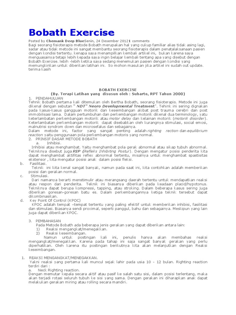 Bobath Exercise | PDF