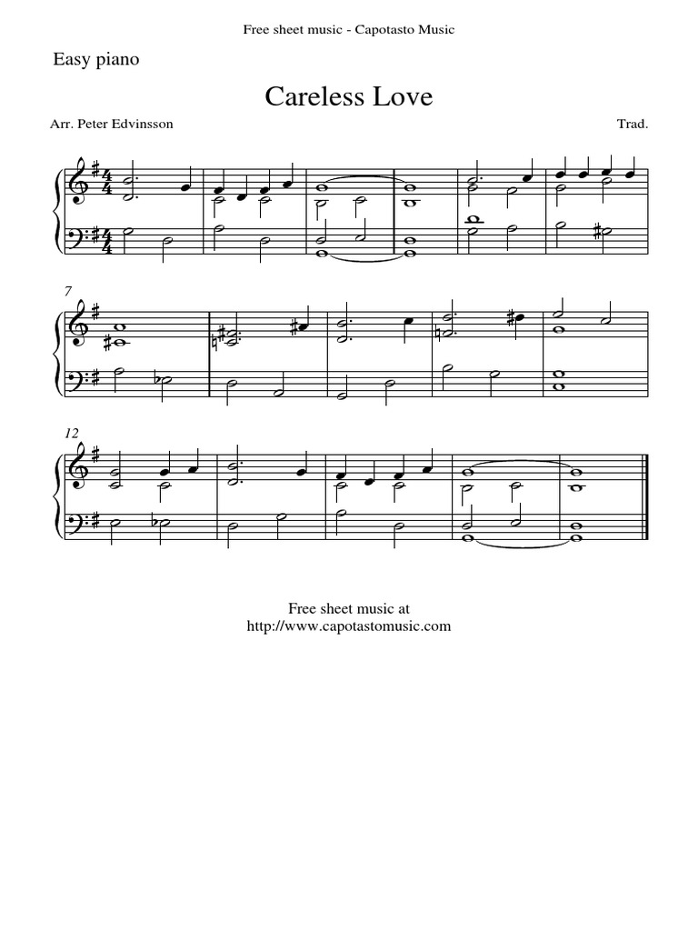 Careless Love: Easy Piano | PDF
