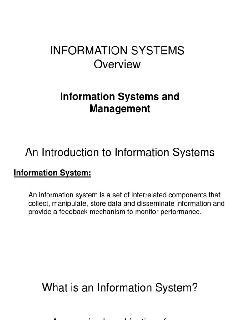 Information Systems and Management | PDF | Information System | Information