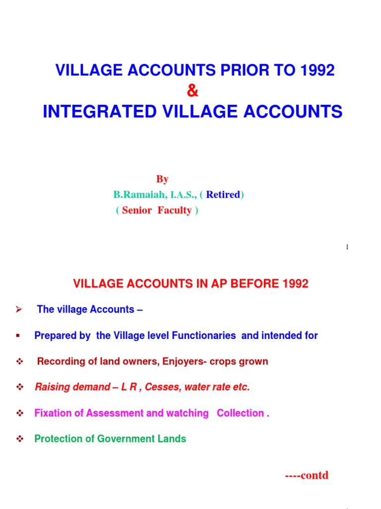 Village Accounts | PDF | Agronomy | Agriculture