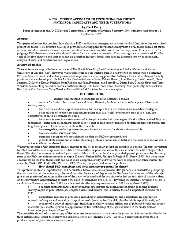 Structuring Your PhD Thesis Effectively | PDF | Thesis | Doctor Of Philosophy