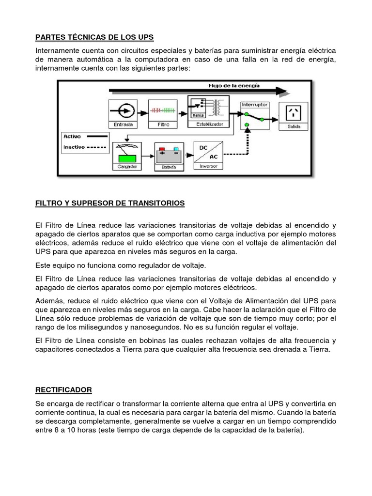 Los principales componentes internos de un UPS y sus funciones | PDF ...