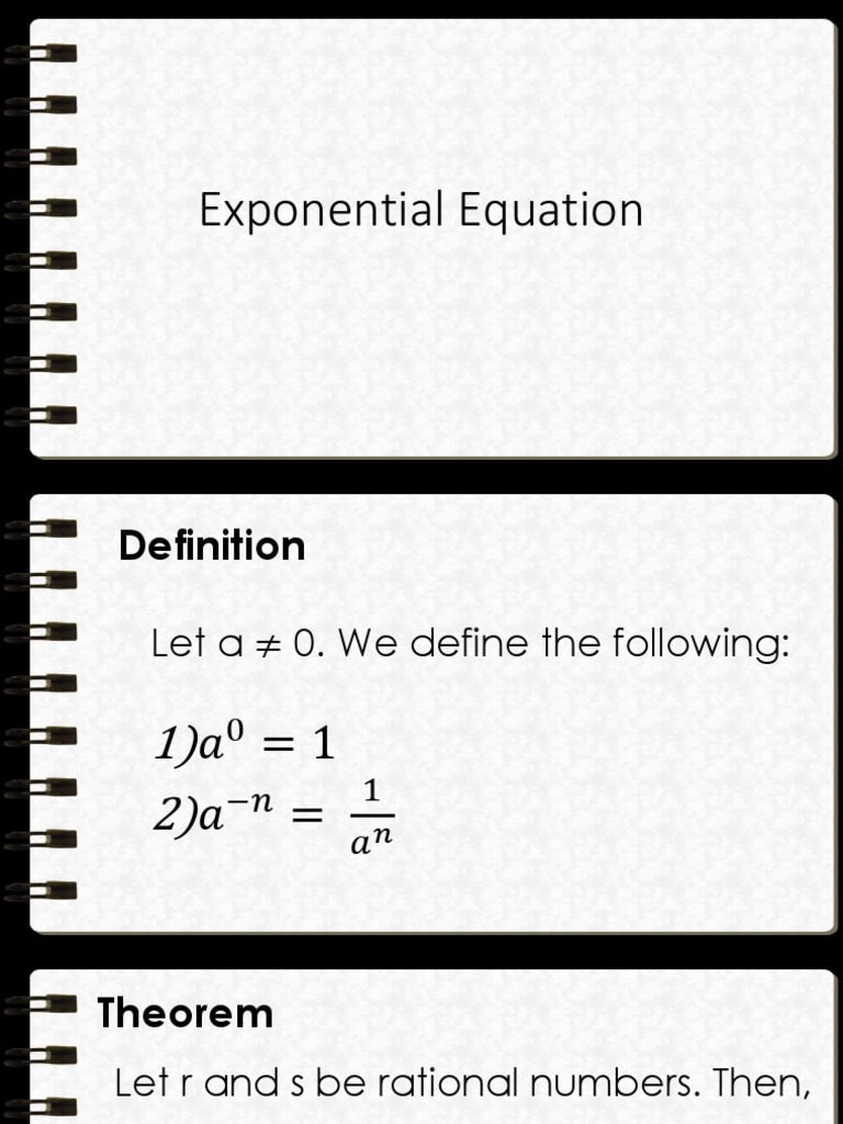 Exponential Equation | PDF | Exponentiation | Equations