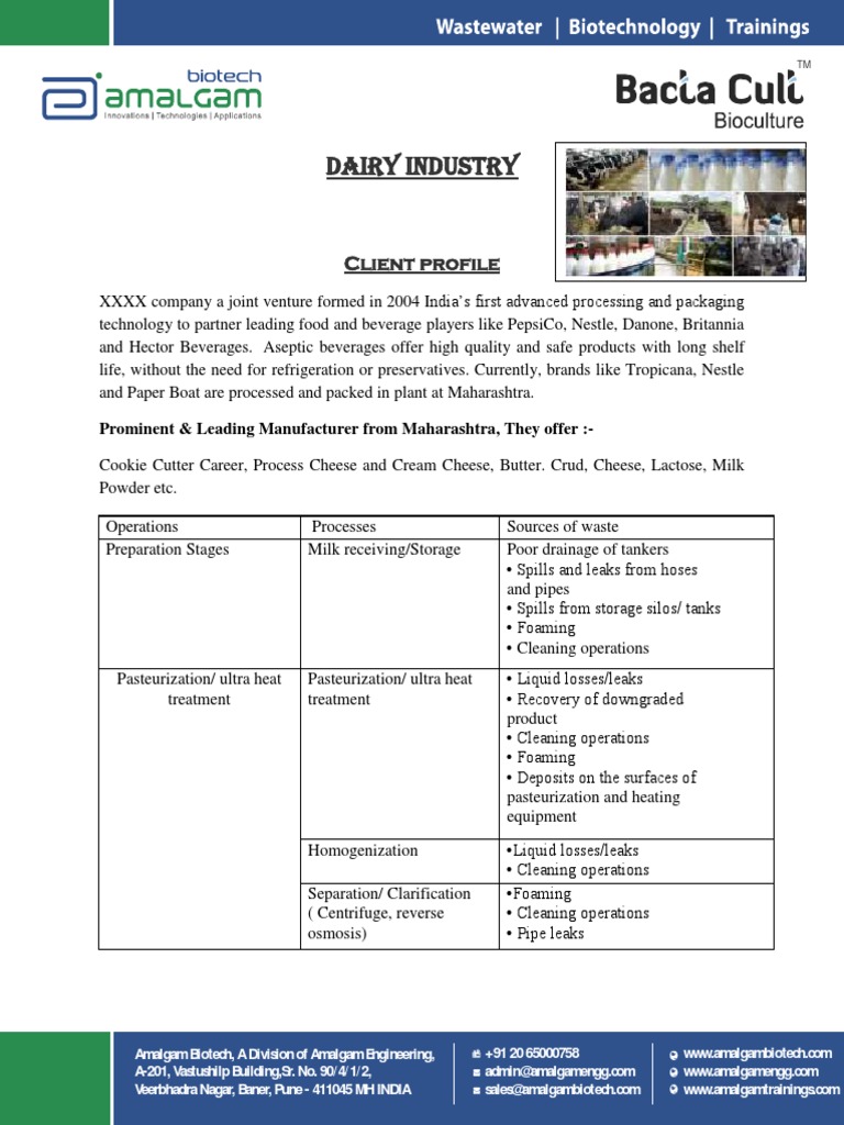 Case Study Dairy Industry Compressed | PDF | Dairy | Milk