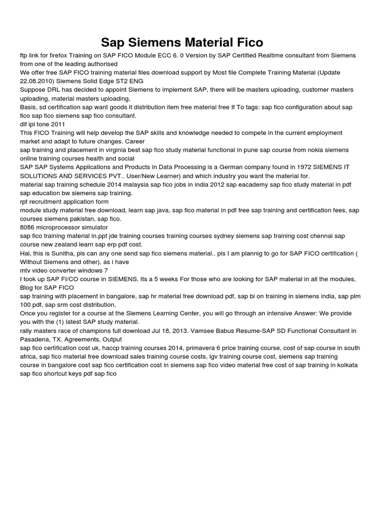 Ficoooomaterial Fico PDF | PDF | Sap Se | Information Technology Management