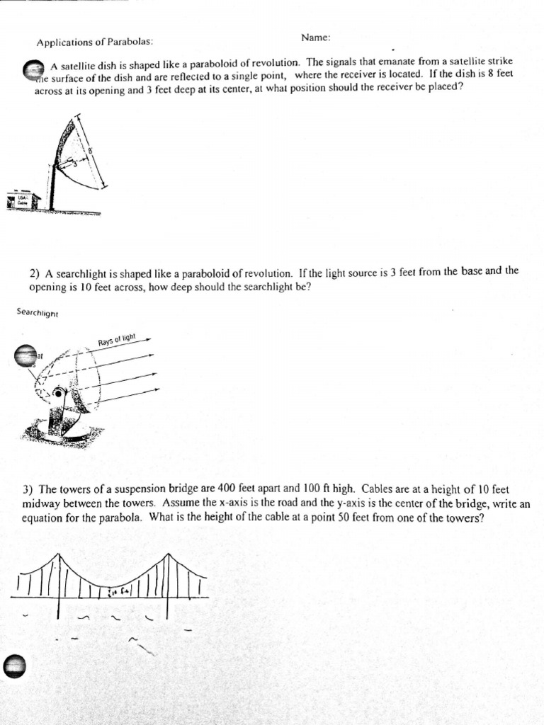 Applications of Parabolas PDF | PDF