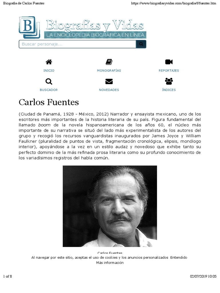 Hace ocho años falleció el escritor Carlos Fuentes - Journeys Within