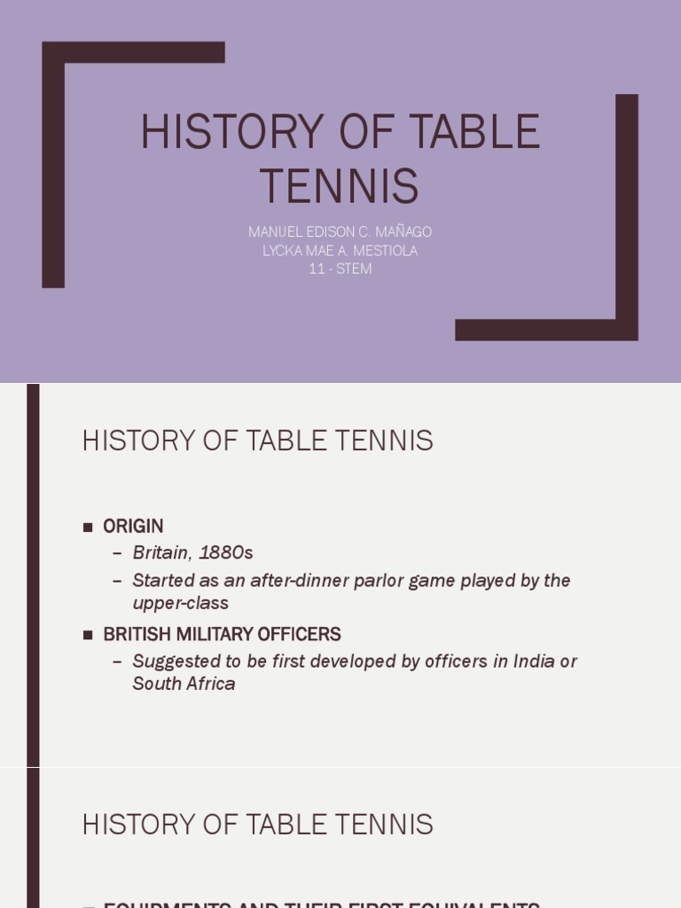 History of Table Tennis | PDF