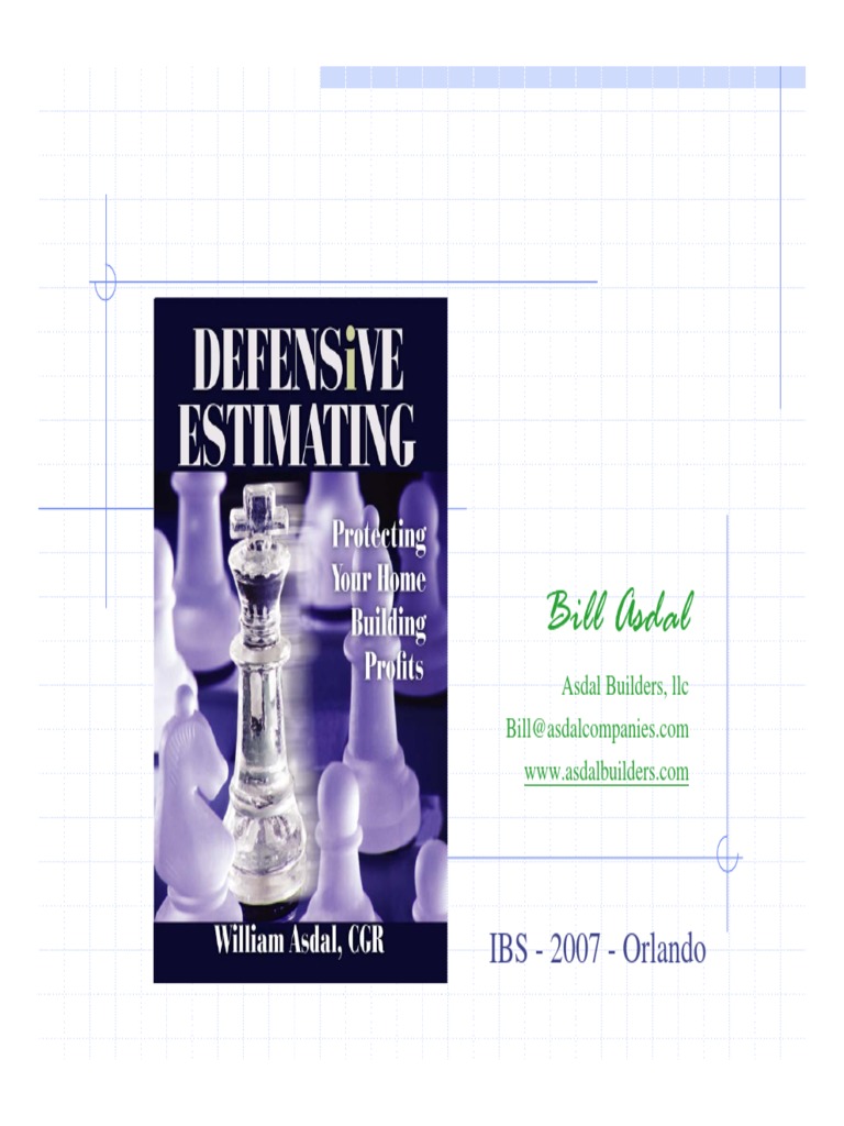 Defensive Estimating Protecting Your Profits - Willam Asdal | PDF ...