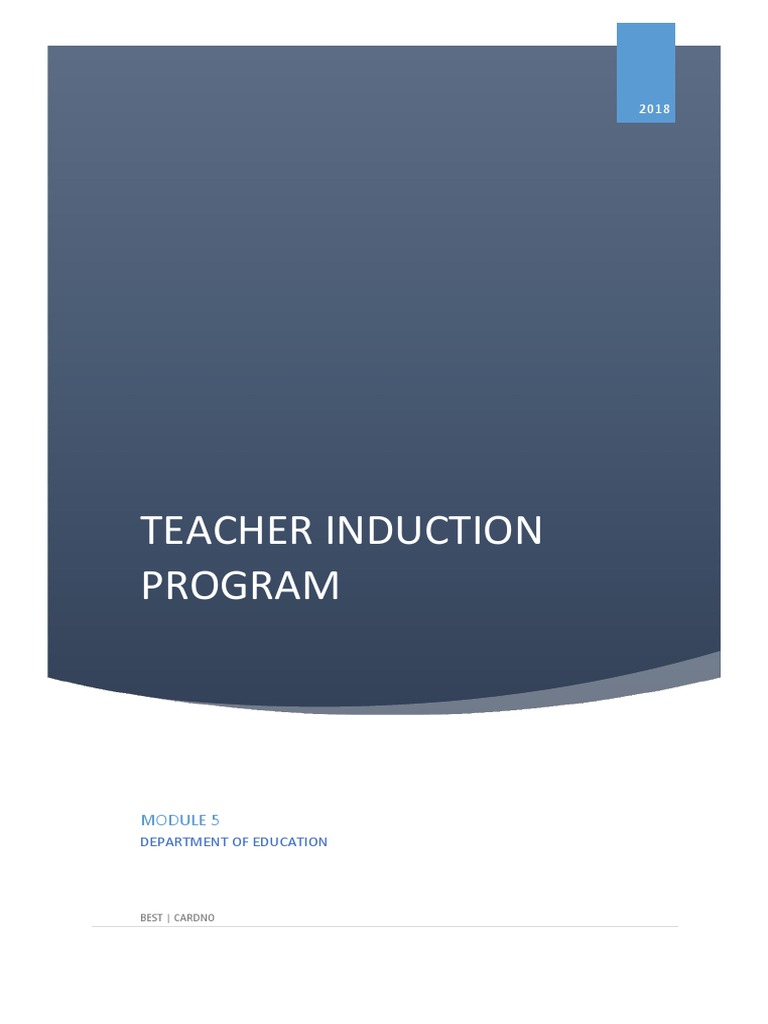 Teacher Induction Program Module 6 V1.0 | PDF | Schools | Teachers