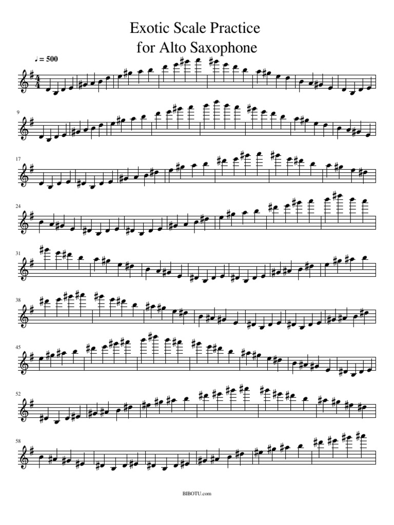 Eb Exotic Pentatonic Scale Practice For Alto Sax - MSCZ | PDF ...