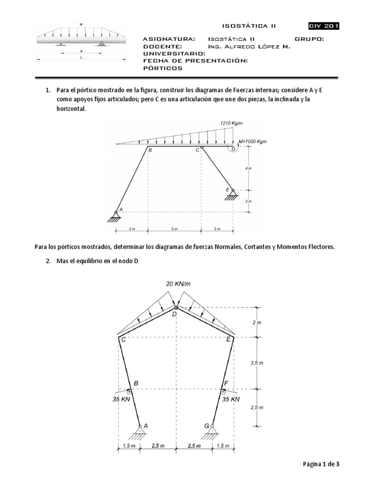 Ejercicios de Isostatica | PDF | Métodos y materiales de enseñanza