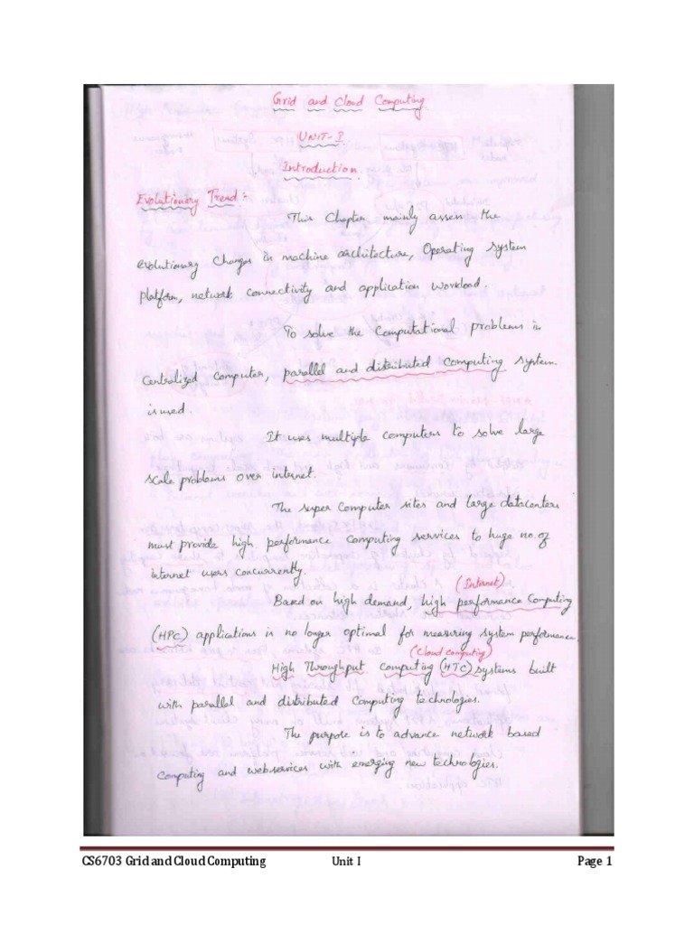 CS6703 Grid and Cloud Computing: Unit I | PDF