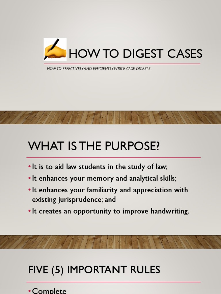 How To Digest Cases | PDF | Supreme Courts | Supreme Court Of The ...