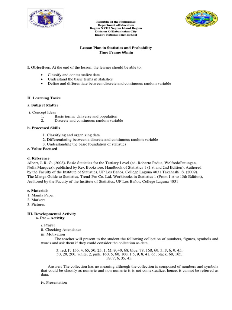 Chapter 1-03 Contextualization, Basic Terms, Random Variables | PDF ...
