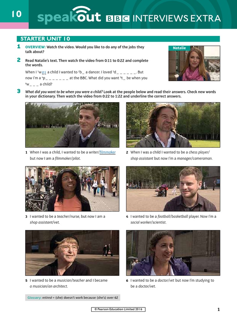 Interviews Extra: Starter Unit 10 | PDF