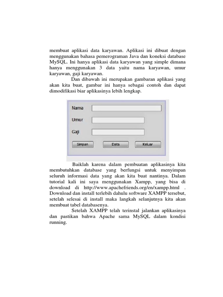 Membuat Aplikasi Data Karyawan Java | PDF